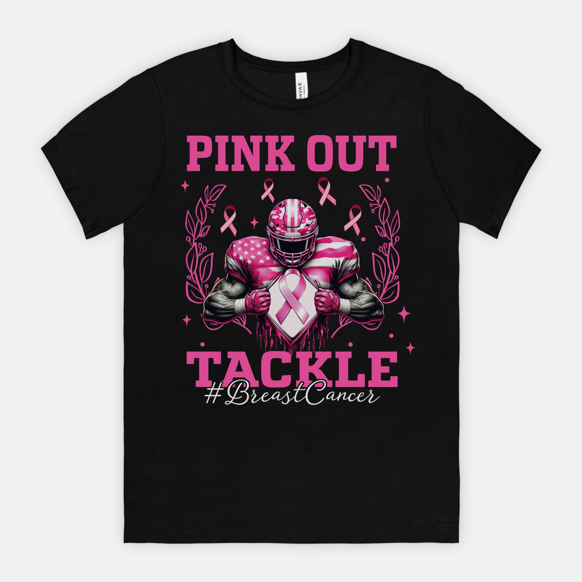 Pink-Out BC Awareness Bella Canvas Unisex Tee 3001 - Worship-Life.net